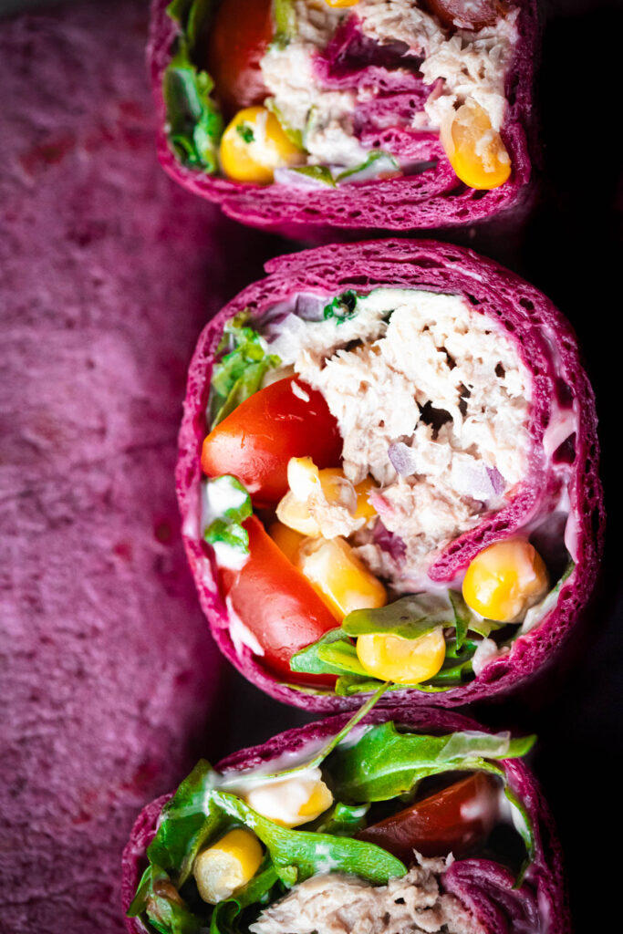 Tuna Beetroot Tortilla Wraps