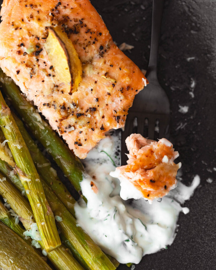 Easy One Pan Salmon With Roasted Spring Vegetables - FoodyWise